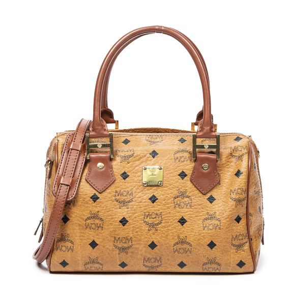 MCM | Bags | Mcm Small Boston Crossbody In Cognac Visetos Coated Canvas ...
